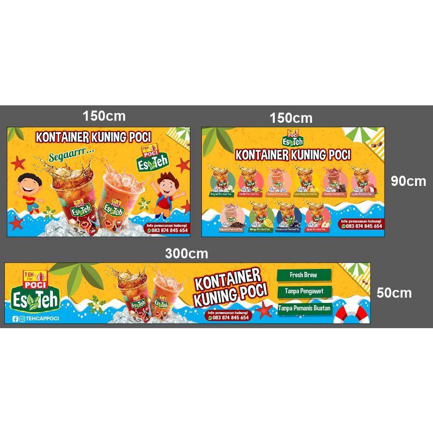 Jual banner rombong 1 paket es teh | Shopee Indonesia