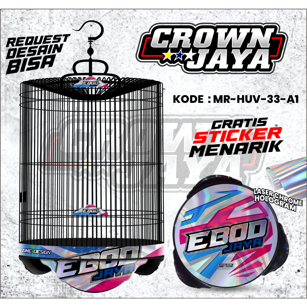 Jual DECAL SANGKAR MURAI EBOD JAYA NO 1 2 3 - STIKER TEBOK SANGKAR MURAI BARU EBOD CUSTOM DESAIN ...