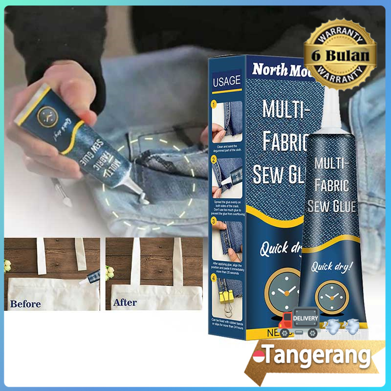 Jual 50ml Lem Kain Untuk Baju Sew Glue Robek Praktis Tanpa Jahit Tempel ...