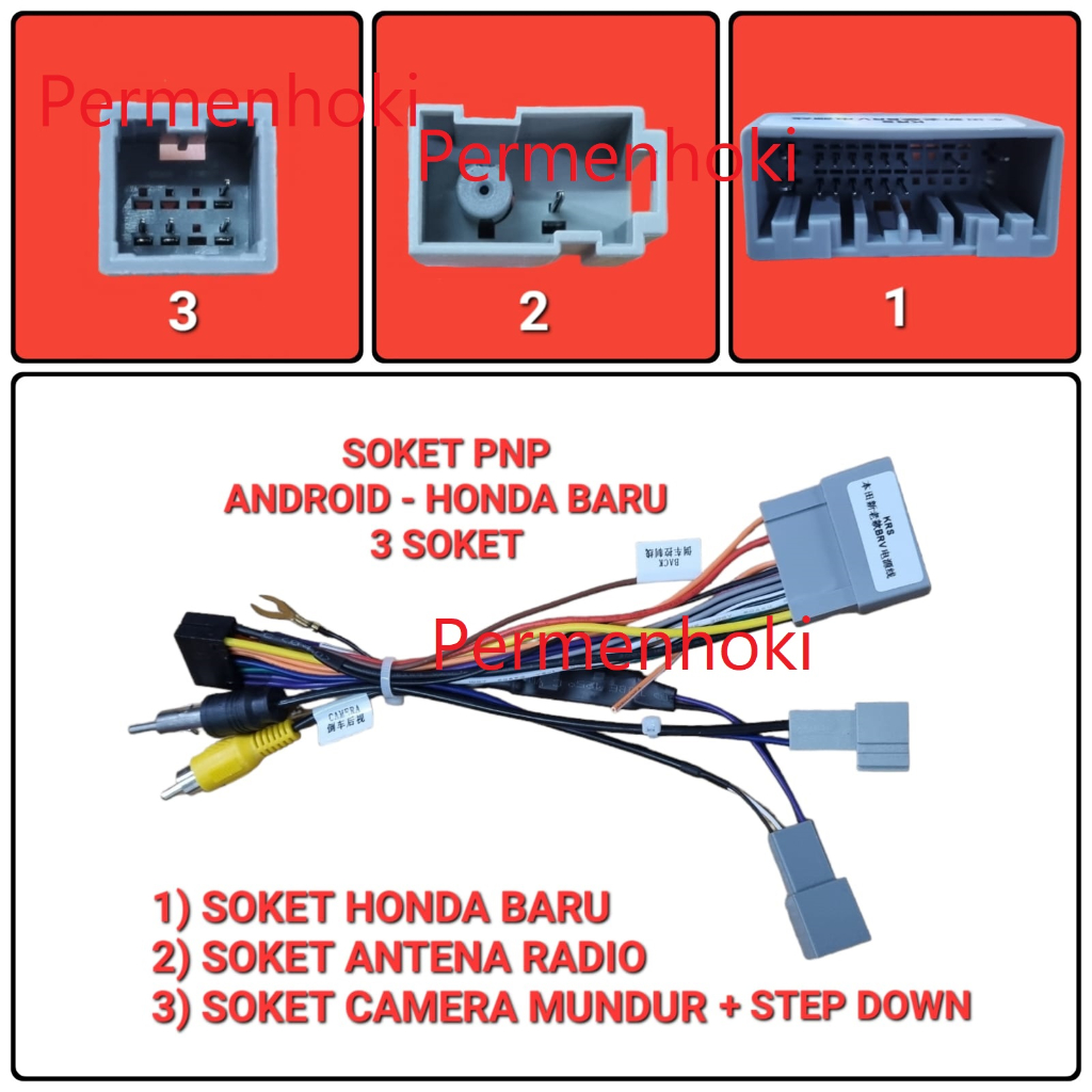 Jual SOKET PLUG N PLAY HEADUNIT ANDROID - SOKET HONDA BARU | Shopee ...