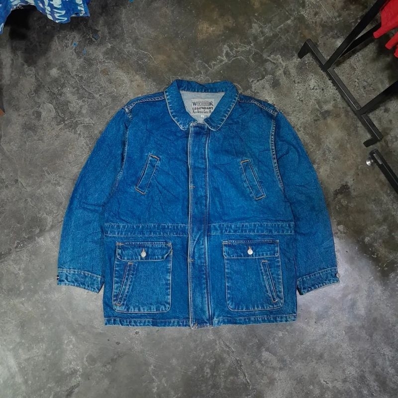 Jual WDR WONDER VINTAGE DENIM WORK JACKET BLUE | Shopee Indonesia