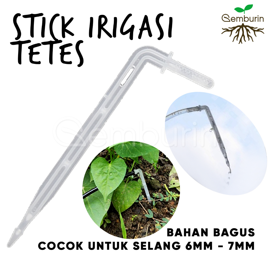 Jual Drip Stick Irigasi Tetes Bengkok L Selang PE 4 X 7 mm / Dripper ...