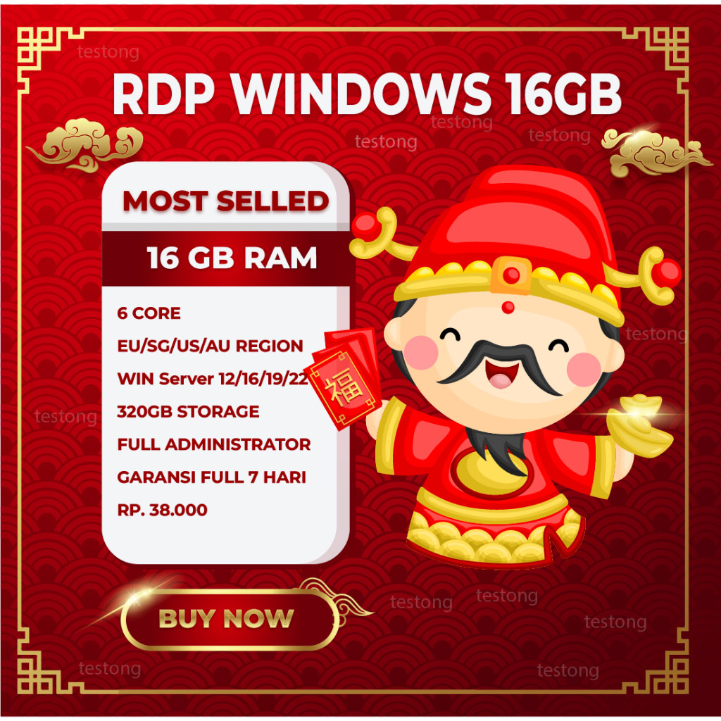 Jual VPS/RDP MINGGUAN WINDOWS/LINUX RAM 32 GB 8 CORE 320 SSD FULL GARANSI 7 HARI | Shopee Indonesia