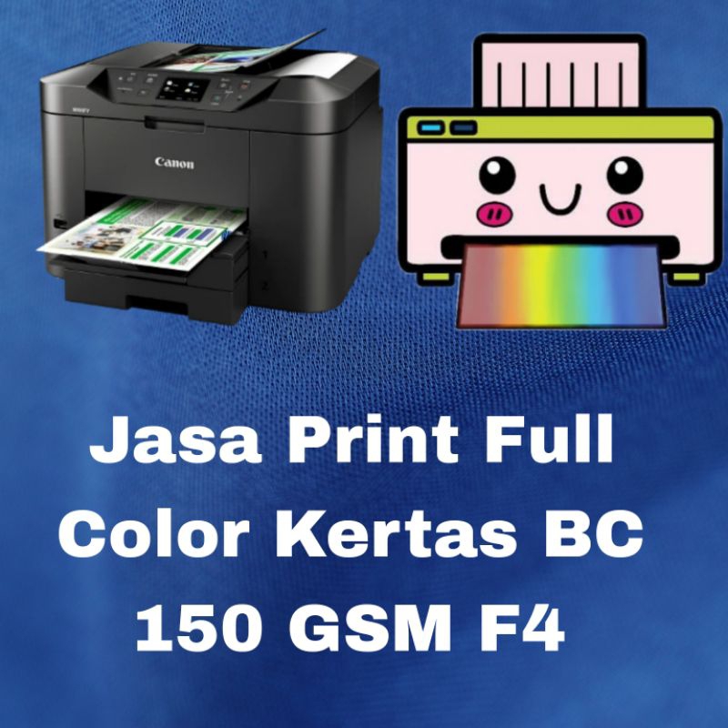 Jual Jasa Print / cetak Kertas BC 150 GSM F4 bolak balik Full Color | Shopee Indonesia