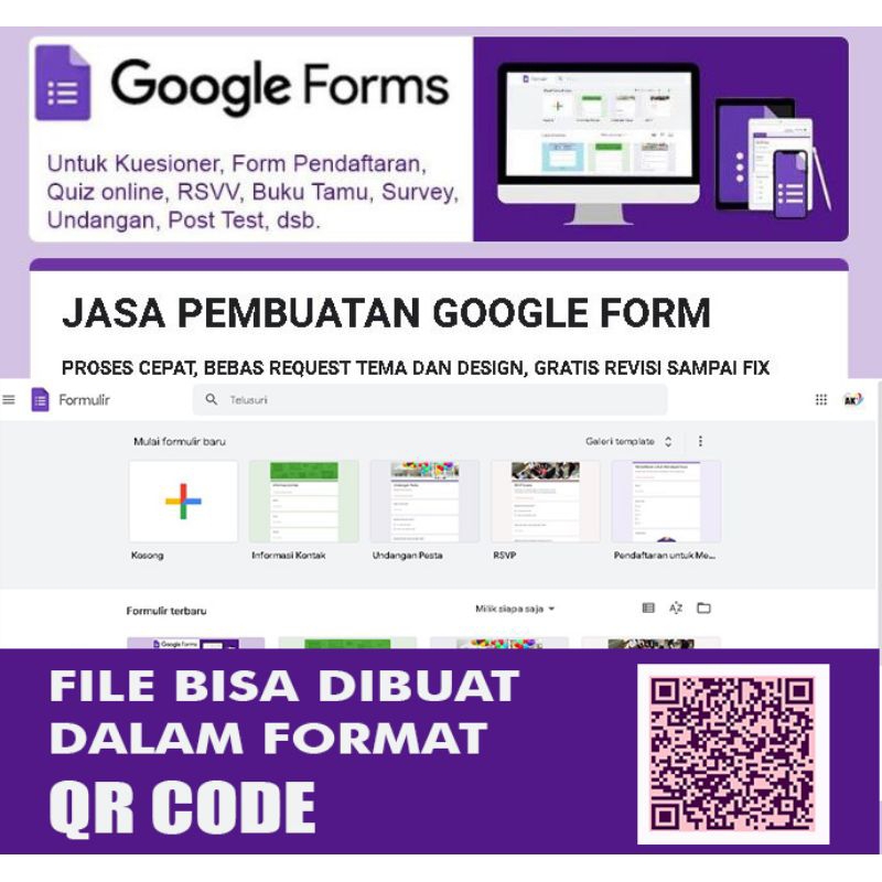 Jual Jasa Pembuatan G-Form (Quesioner, Quiz, Survey, Daftar Hadir, Form ...