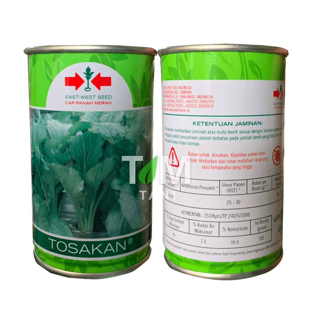 Jual Benih Bibit Sawi Caisim TOSAKAN 100gr Kaleng Panah Merah 100% ...