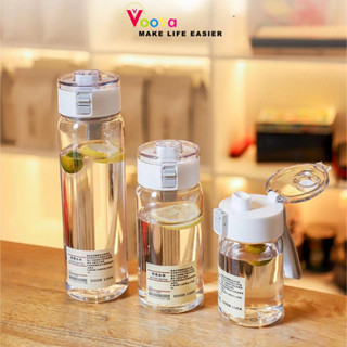 Jual VOOVA Botol Minum Putih Transparan 350 550 1000 ml / Bening Estetik Botol Air Minum / Botol ...