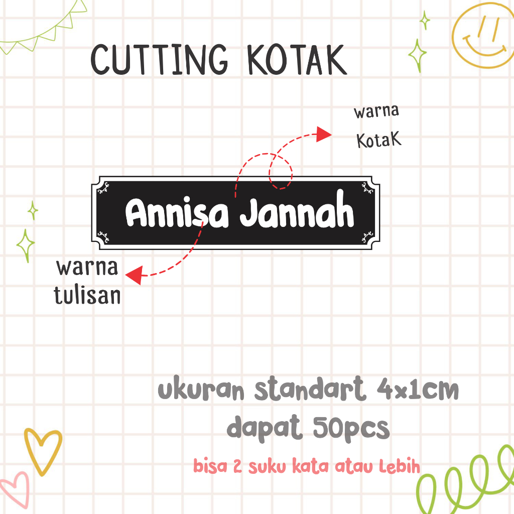 Jual Stiker Kain Custom . Stiker Label Nama Kain Baju Anak Sablon ...