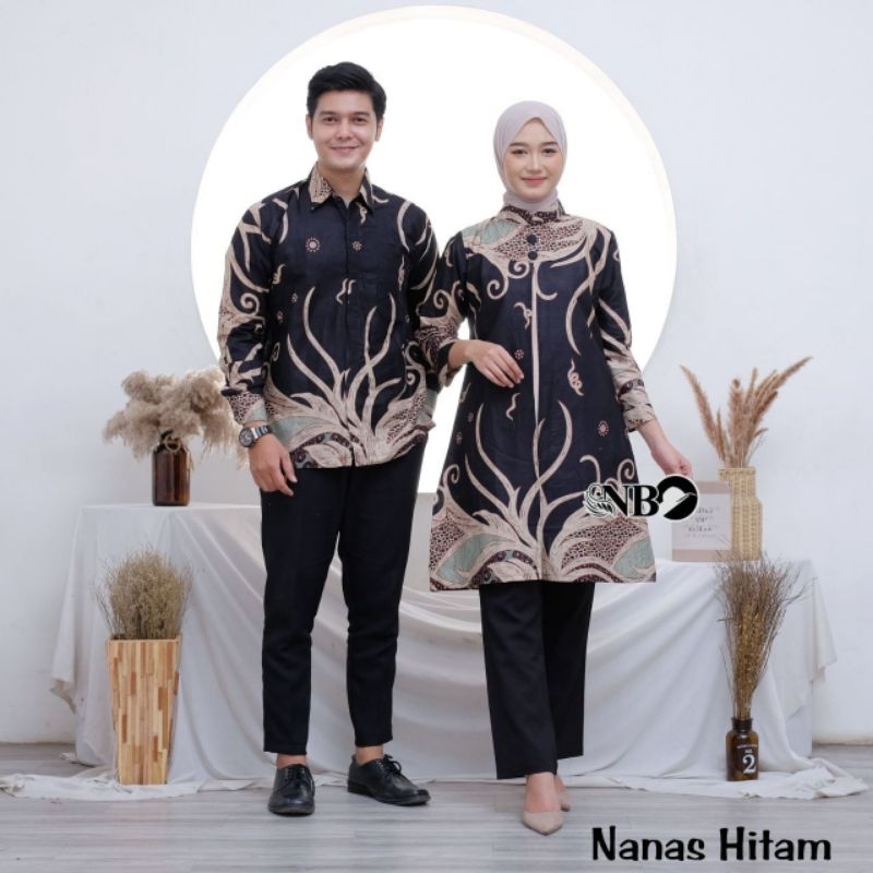 Jual Batik Couple Sania Ruffle Batik Couple Modern Baju Batik Couple ...