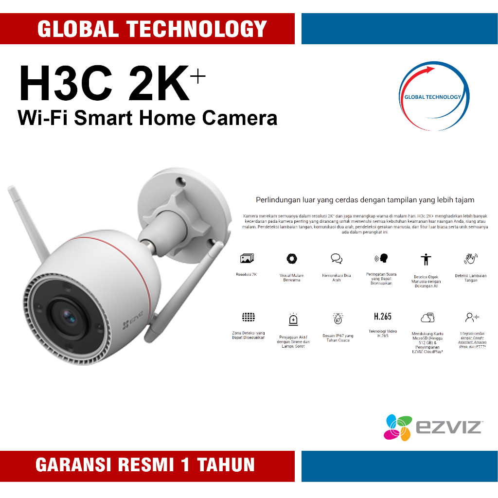 Jual EZVIZ H3c 2K⁺ Wi-Fi Smart Home Camera 4MP HOME CAMERA OUTDOOR H3C IP CAMERA CCTV | Shopee ...