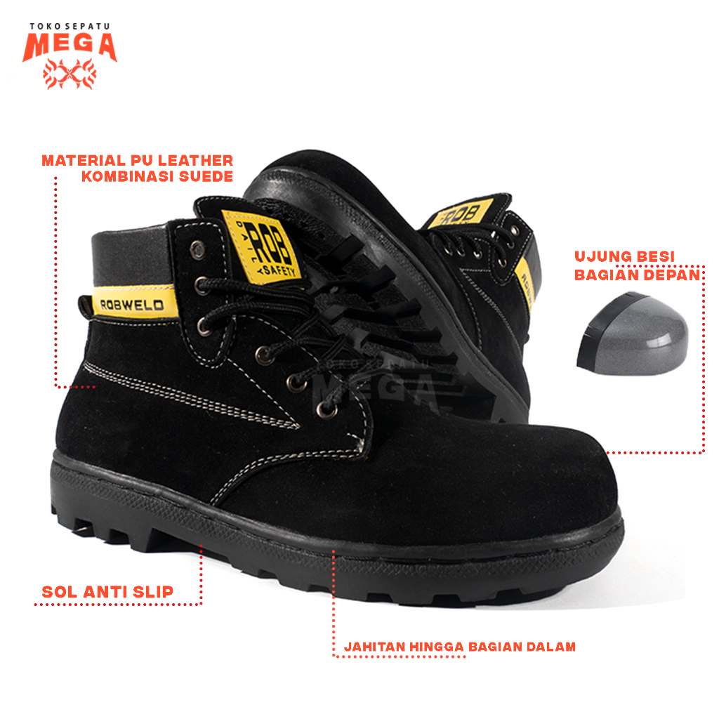 Jual Sepatu Safety Pria Kerja Proyek Lapangan Tactical Ujung Besi ...