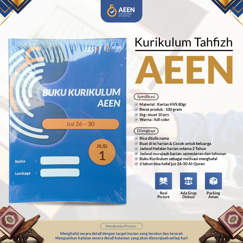 Jual Buku Kurikulum AEEN Book Planner Catatan Harian Menghafal Al Quran | Shopee Indonesia