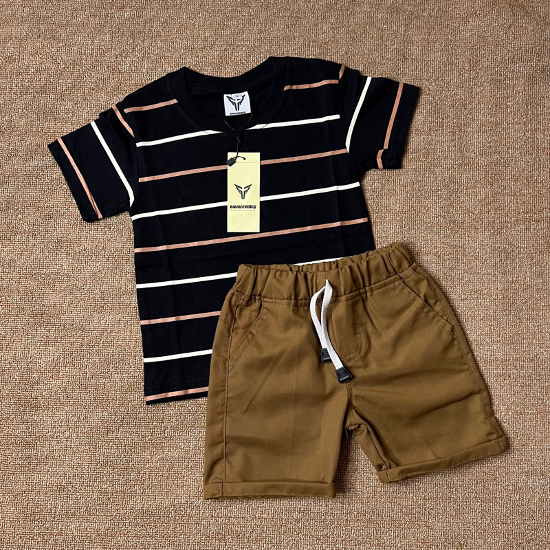 Jual BRAVEKIDS - BROADSTRIPE SETELAN ANAK KAOS DAN CELANA COTTON COMBED 24S SABLON PLASTISOL ...