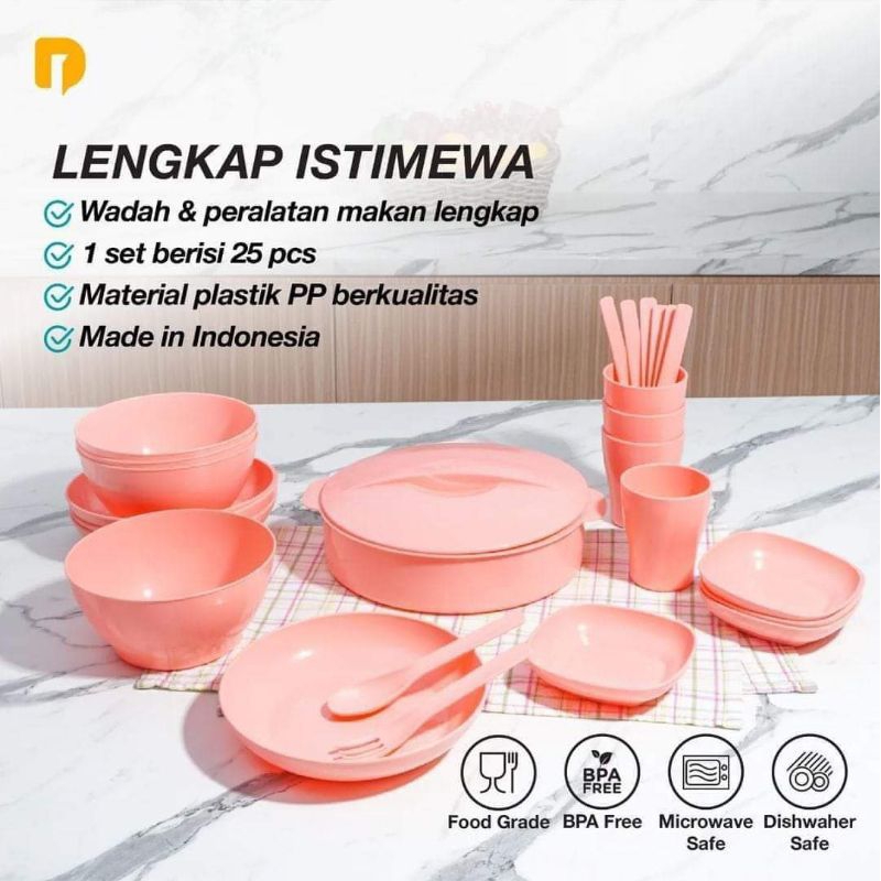 Jual set makan lengkap ksi 25pcs ( lesti set) | Shopee Indonesia