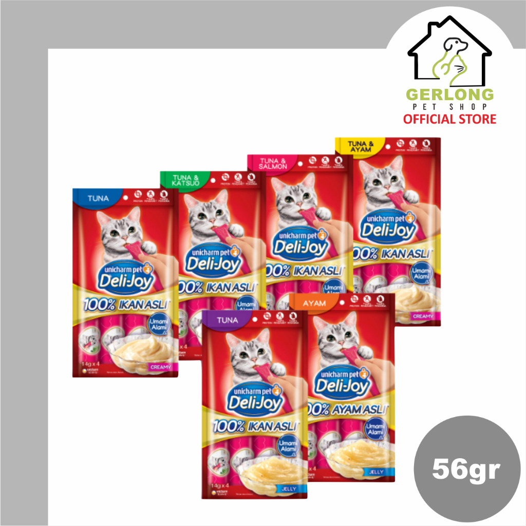 Jual Snack Kucing Deli Joy Creamy Cat treat Cemilan 56gr | Shopee Indonesia