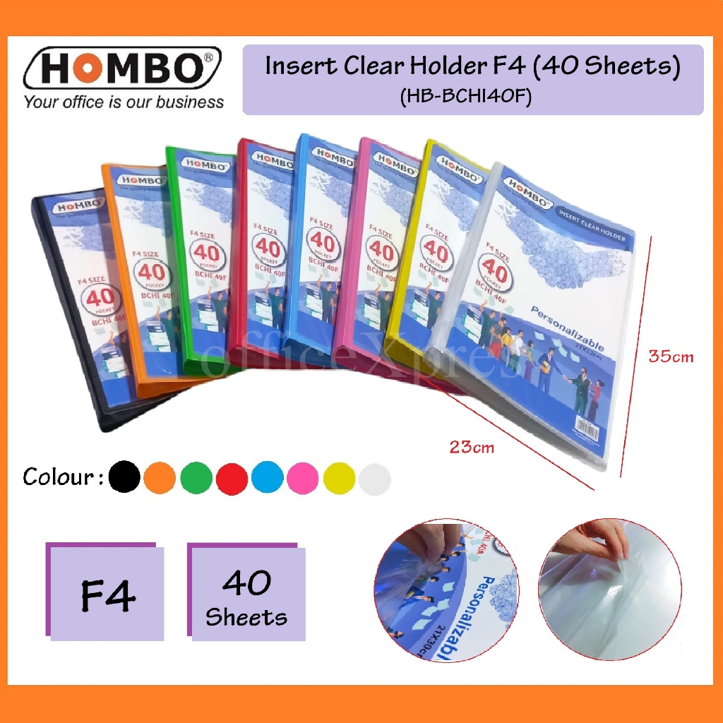 Jual Insert Clear Holder A4 F4 10,20,40 Lembar / Map Plastik Pocket / Dokumen Keeper / Plastik ...