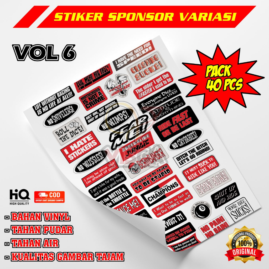 Jual Stiker Pack Racing - Stiker Sponsor Aesthetic Keren - Sticker ...