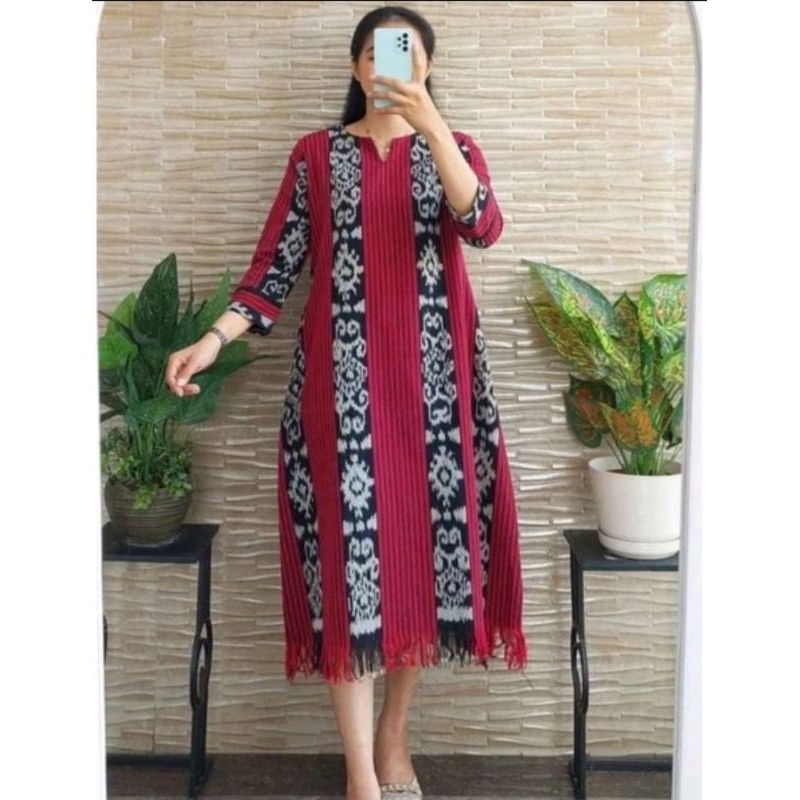 Jual Dres Tenun Ikat Asli, Baju Dres Tenun, Baju Etnik Wanita, Dres Batik 1.9 | Shopee Indonesia