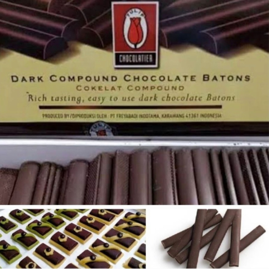 Jual Tulip Coklat Stick Dark Compound Chocolate Batons Kemasan REPACK ...