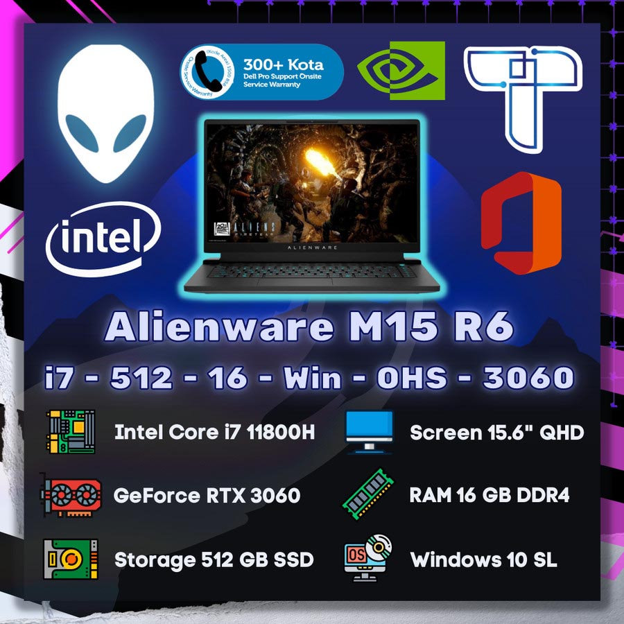 Jual Laptop Gaming Alienware M15 R6 - i7 - 512 - 16 - Win - OHS - RTX ...