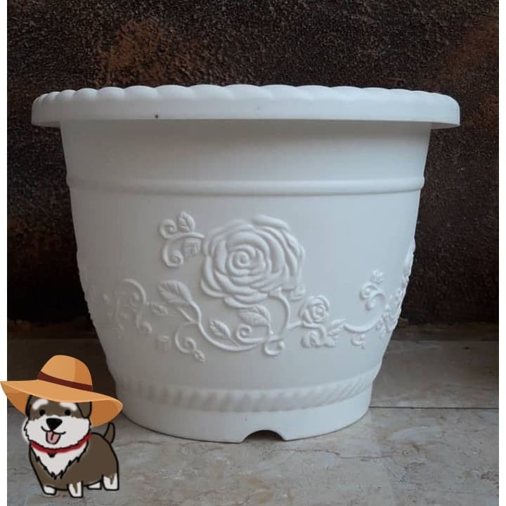 Jual Pot Tanaman / Taman Glory 60 Hitam Warna Bata / Hijau Putih JUMBO ...