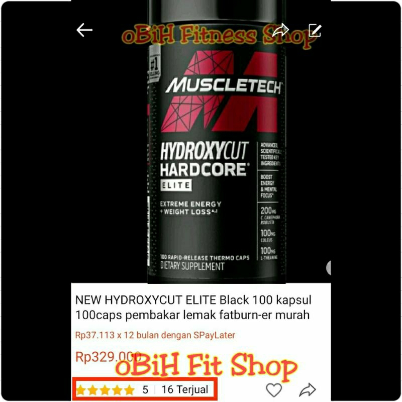 Jual Hydroxycut Elite 100 Capsules Fatburner Fatburn Pembakar Lemak
