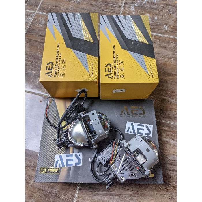 Jual projector biLED aes turbo gen 2 chip LED 55 watt | Shopee Indonesia