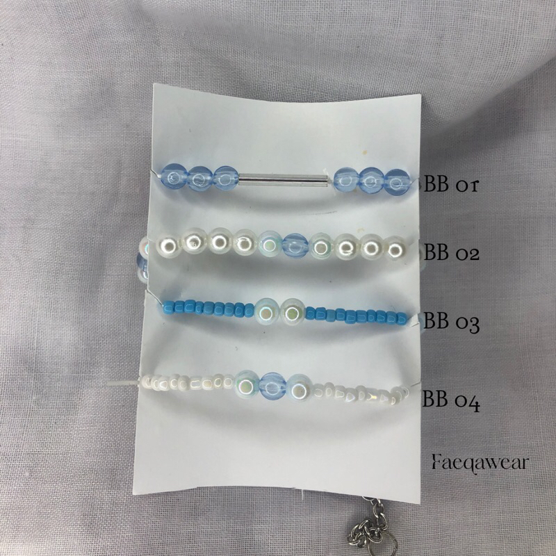 Jual BRACELET BEADS BABY BLUE. GELANG MANIK MANIK WARNA BIRU MUDA ...