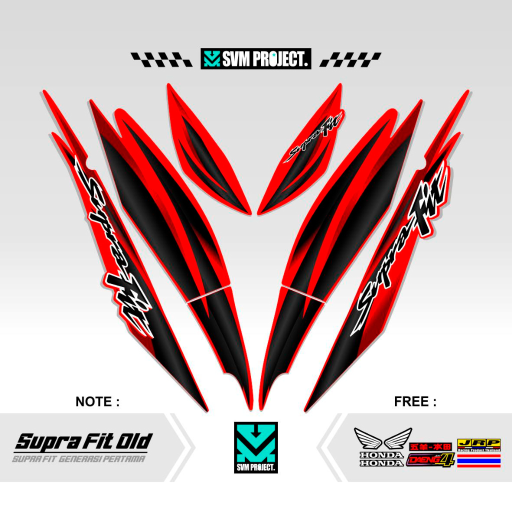 Jual STRIPING SUPRA FIT LAMA MOTIF 18 SIMPLE / STICKER WAVE 110 S ...