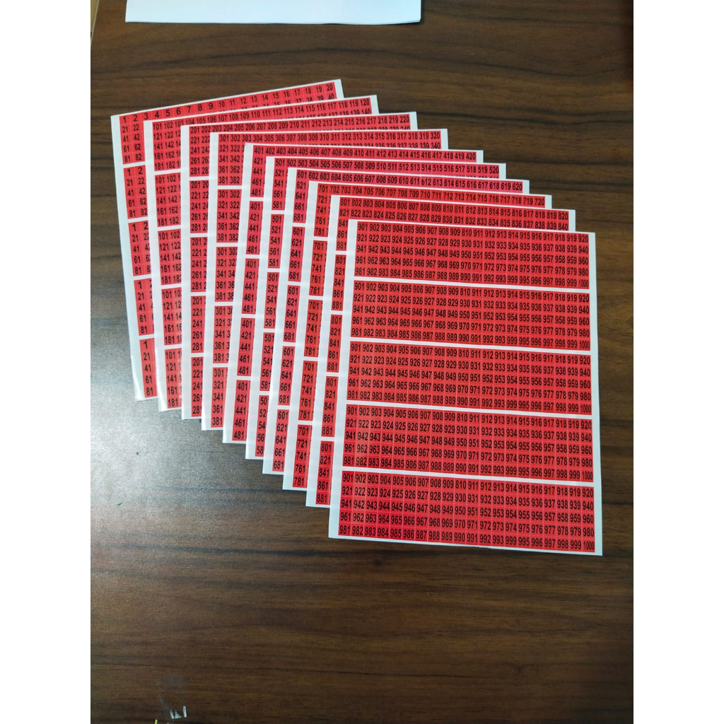 Jual STIKER ANGKA WARNA PERSEGI - SQUARE COLOR NUMBER STICKER ...