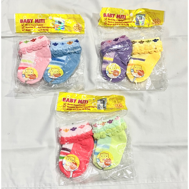Jual ( 2 psg ) KAUS KAKI BAYI BARU LAHIR/ KAUS KAKI BABY MITI NEWBORN ...