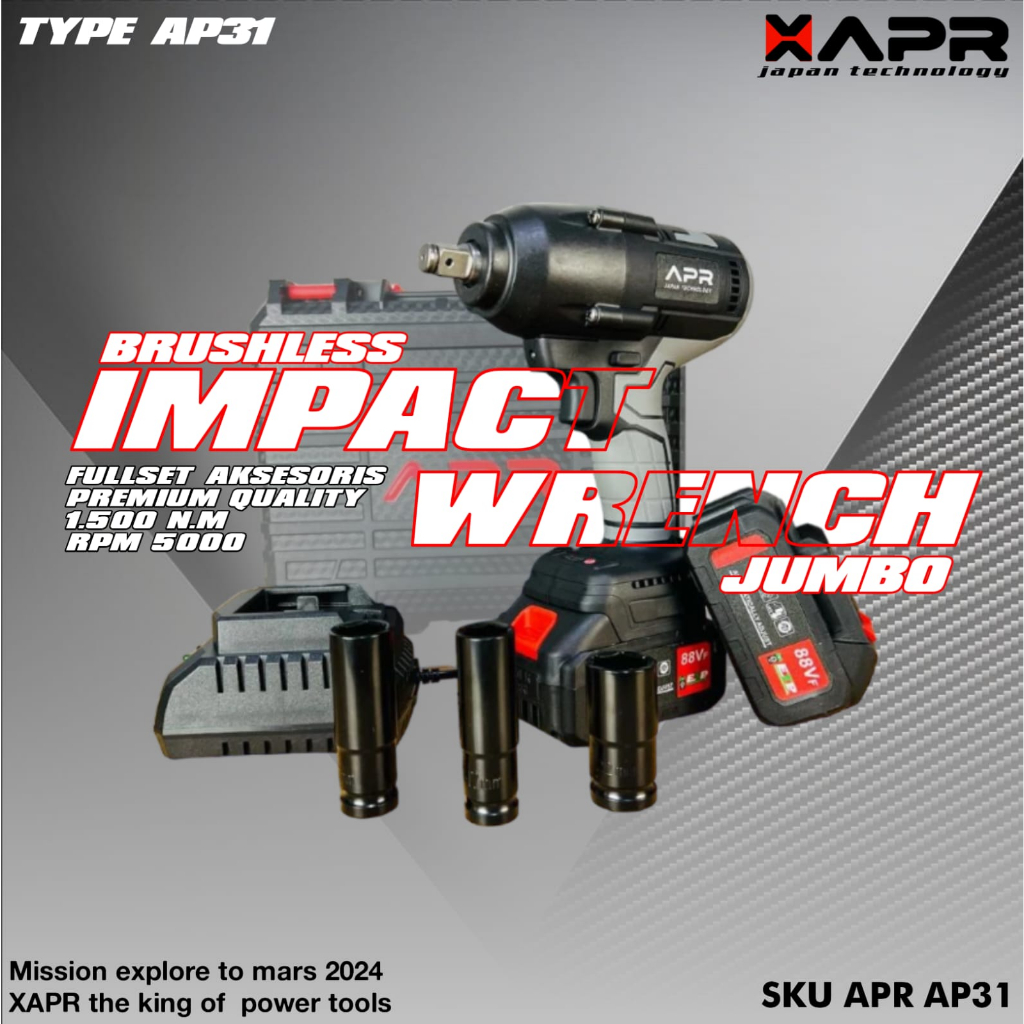 Jual Impact wrench APR JAPAN JUMBO 88V BLACK EDITION 1500NM original ...