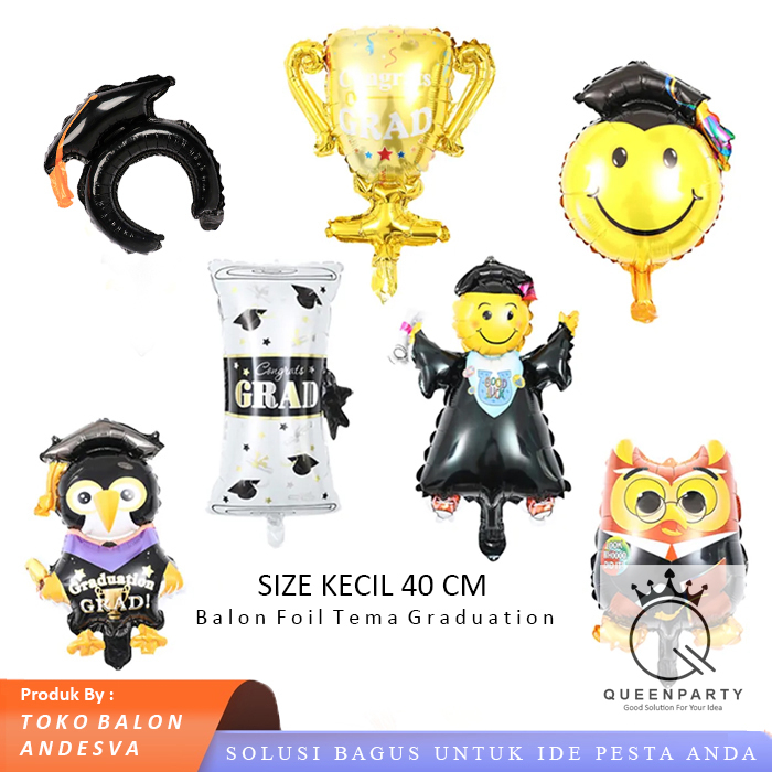 Jual Balon Wisuda Mini / Balon Foil Graduation Mini / Balon dekorasi ...
