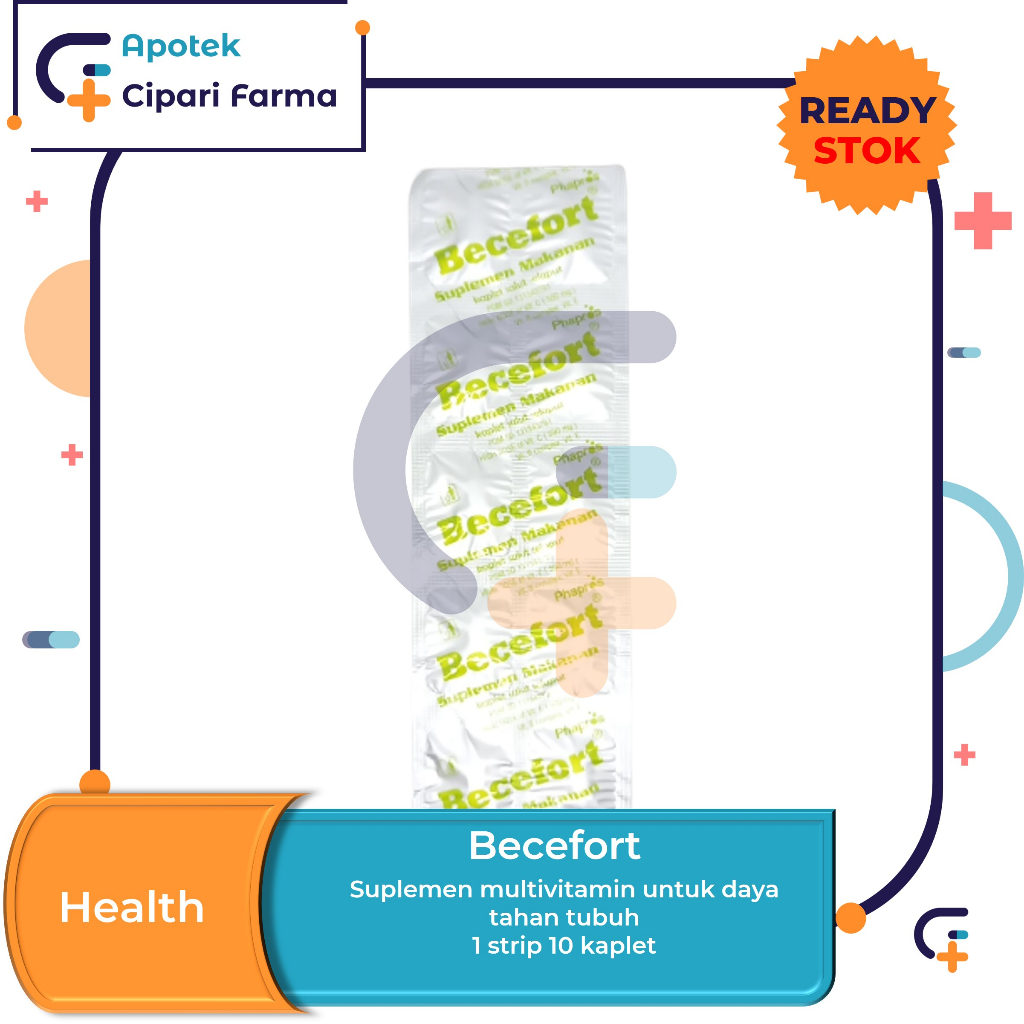 Jual Becefort Suplemen Multivitamin Untuk Daya Tahan Tubuh 1 Strip ...