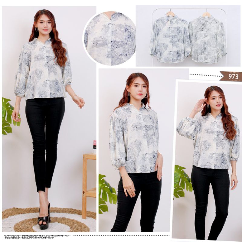 Jual KEMEJA CROP BUNGA BESAR | Shopee Indonesia