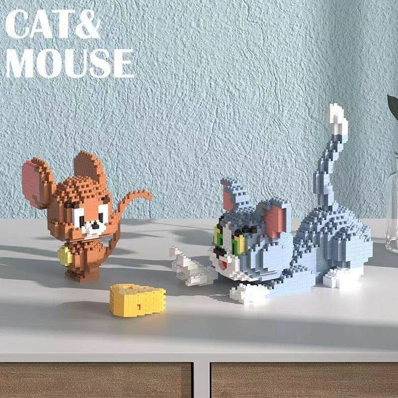 Jual Bricks Nanoblocks mainan rakit lucu Cat and mouse | Shopee Indonesia