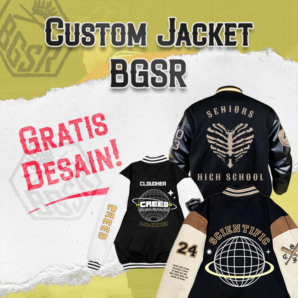 Jual Jaket Costum BGSR Pria Wanita Semua Jenis Fashion Free Desain | Shopee Indonesia