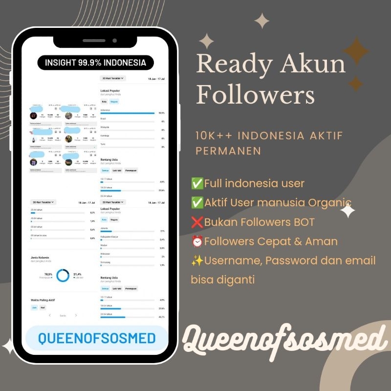 Jual Ready Akun Instagram 30K ++ Real Indonesia Aktif | Shopee Indonesia