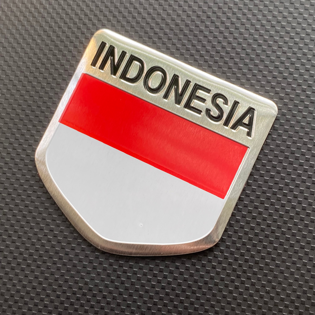 Jual sticker motor mobil bendera indonesia emblem logo indo almunium ...