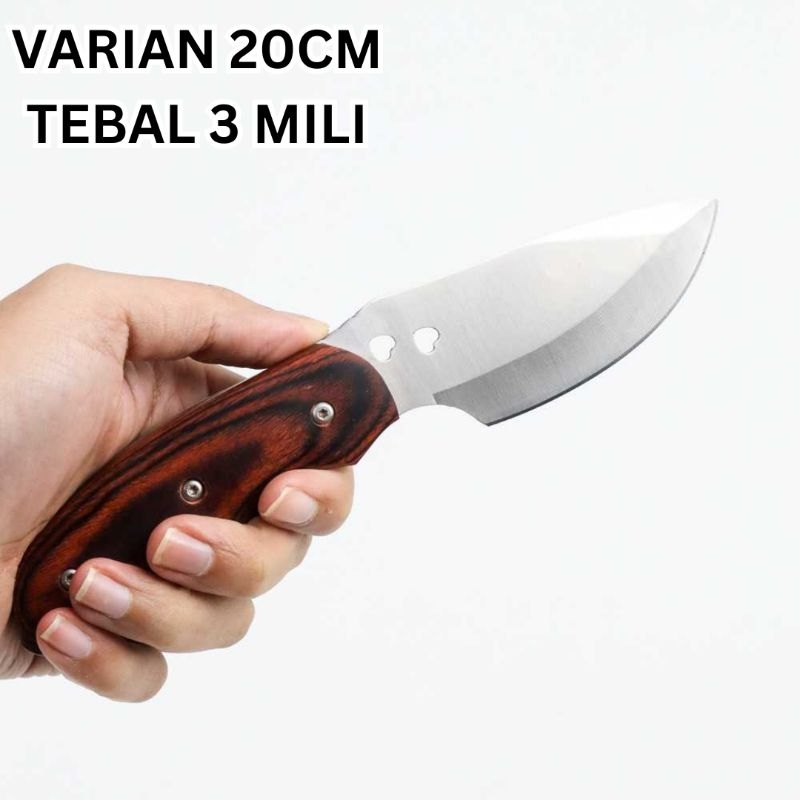 Jual Pisau Survival Camping Bushcraft Stainless Steel 4CR13 Dengan Sarung | Shopee Indonesia