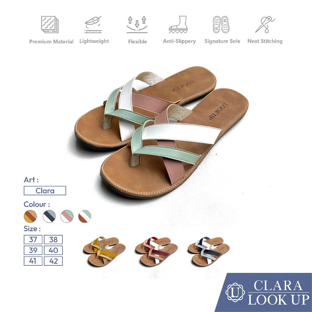 Jual CLARA Lookupshoes Sandal Wanita Model Jepit Sandal Jepit Anti ...