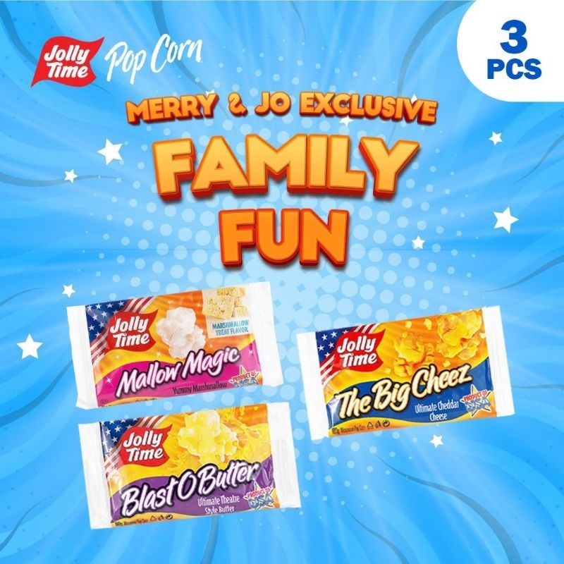 Jual Exclusive Merry Jo X Jolly Time - Paket Family Fun (1BOB, 1TBC, 1MM) - Mircowave Popcorn ...