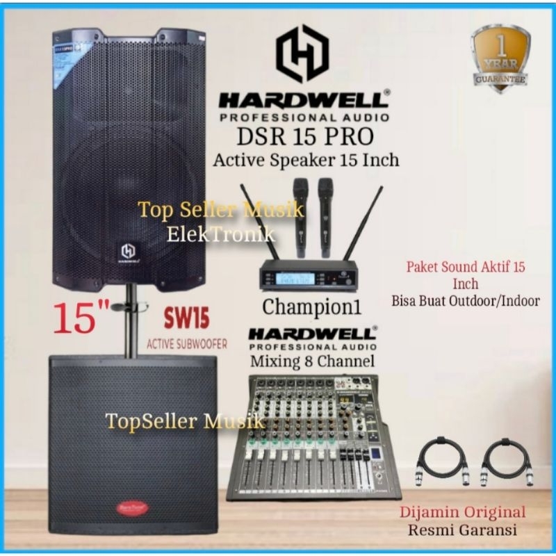Jual Paket Sound System Speaker Aktif Hardwell DSR 15 PRO, Subwoofer ...