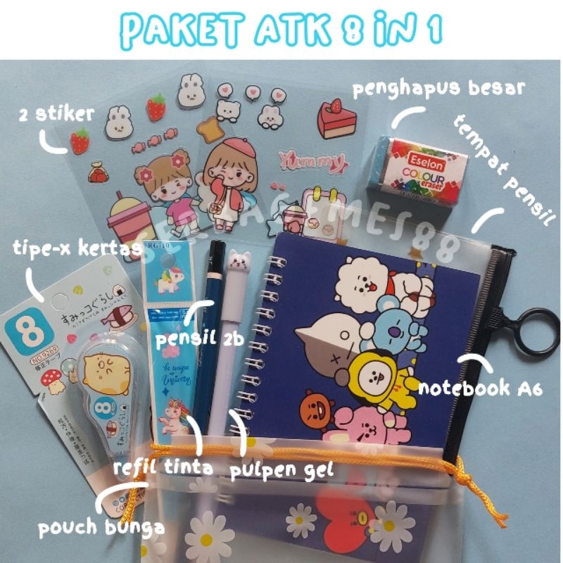 Jual serbagemes88 - SET ALAT TULIS 8 IN 1 LENGKAP KARAKTER / STATIONERY ...