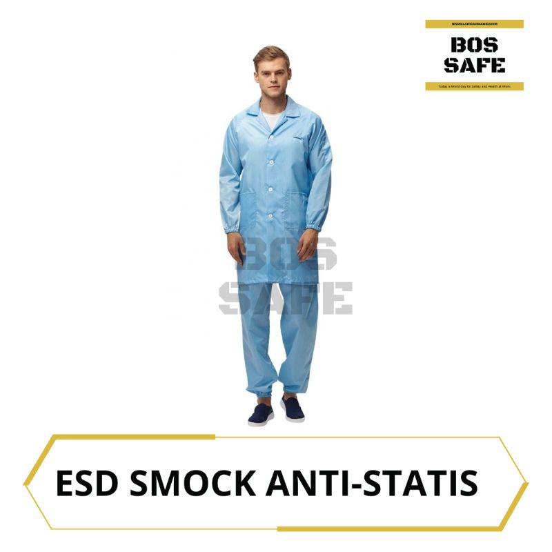 Jual Baju Jas Lab Anti Statis Static Cleanroom Smock Antistatic ...