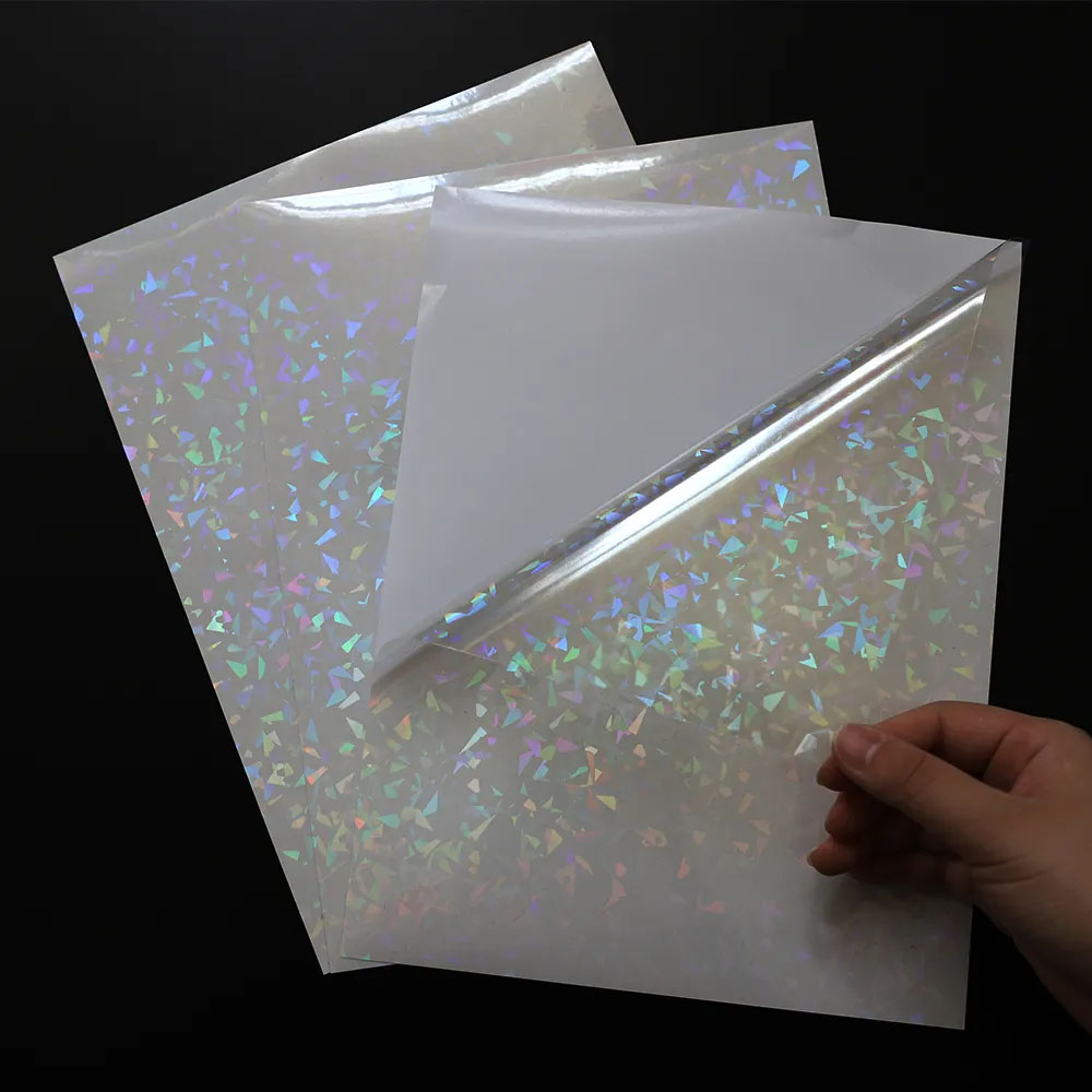 Jual Stiker Hologram Transparan Foil Motif Rainbow Pecah Kaca Pasir ...