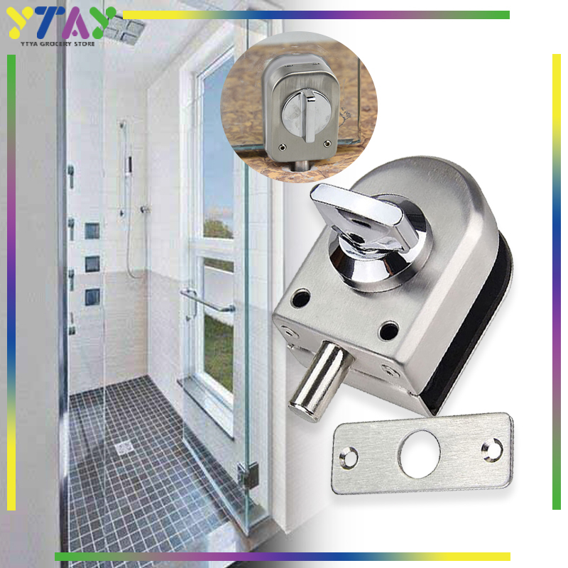 Jual Kaca Pintu Kunci/Lock Kunci Pintu Kaca /Glass Door Lock/Kunci Kaca/ Rotary Knob Buka Tutup ...
