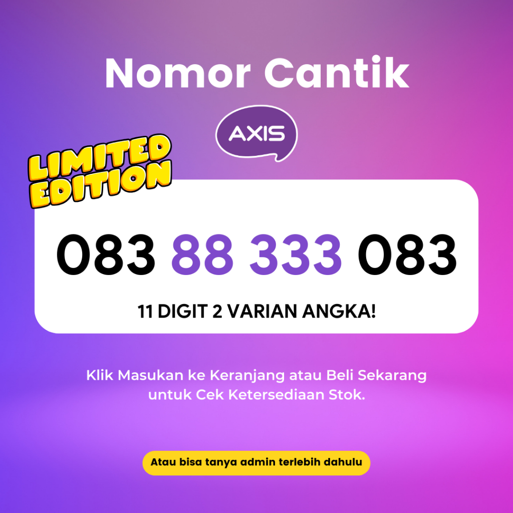 Jual Nomor Cantik Axis Minimalis 2 Varian Angka seri Malaikat - Nomer ...