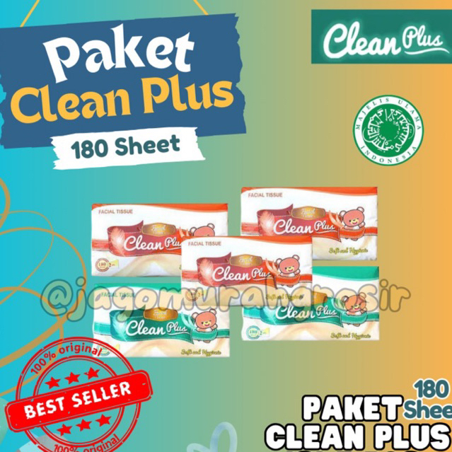 Jual TISU CLEAN PLUS 180 SHEET [Paket 4 Pcs] | Shopee Indonesia
