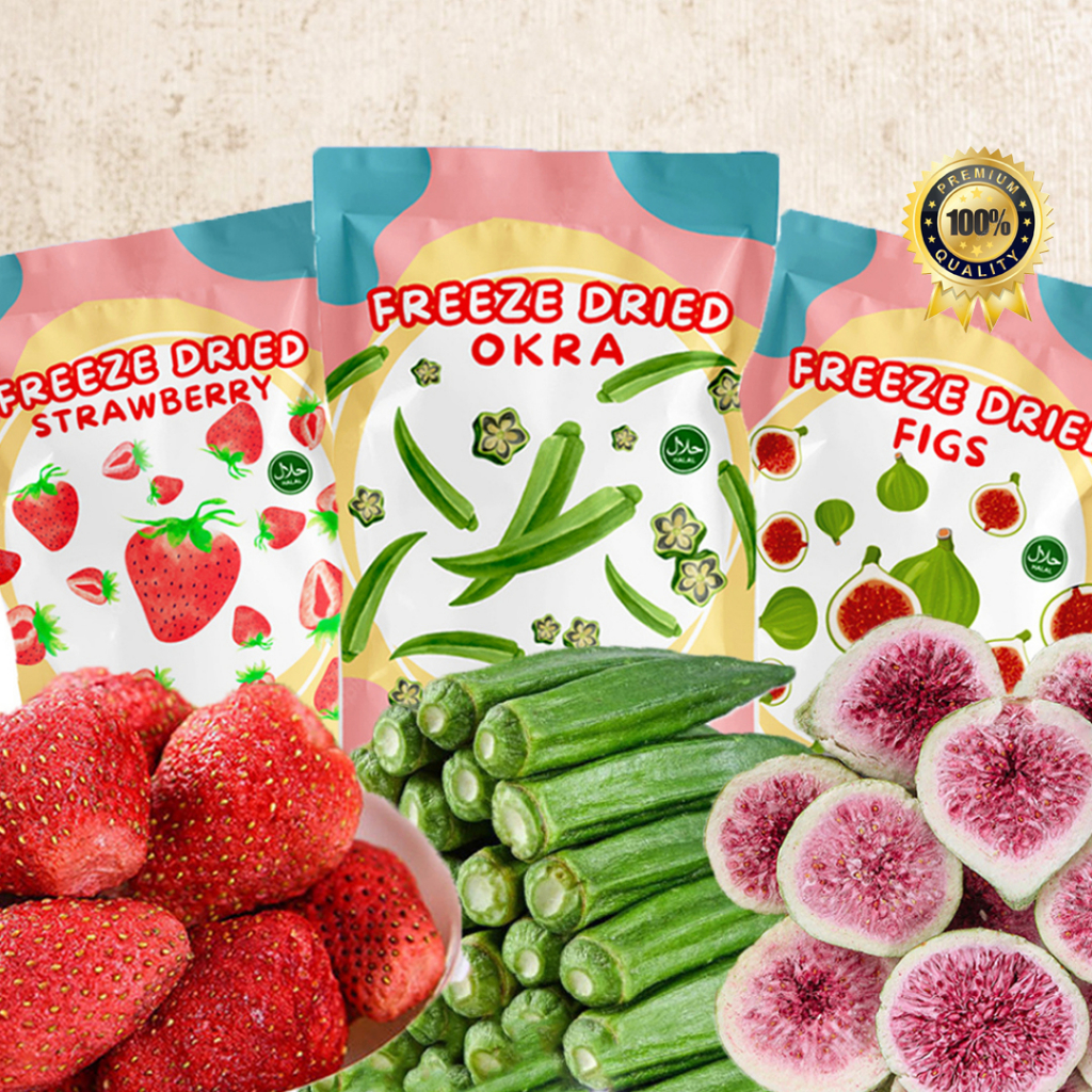 Jual 50g Buah Kering | Freeze Dried Strawberry | Keripik Durian Kering | Snack Strawberry Kering ...
